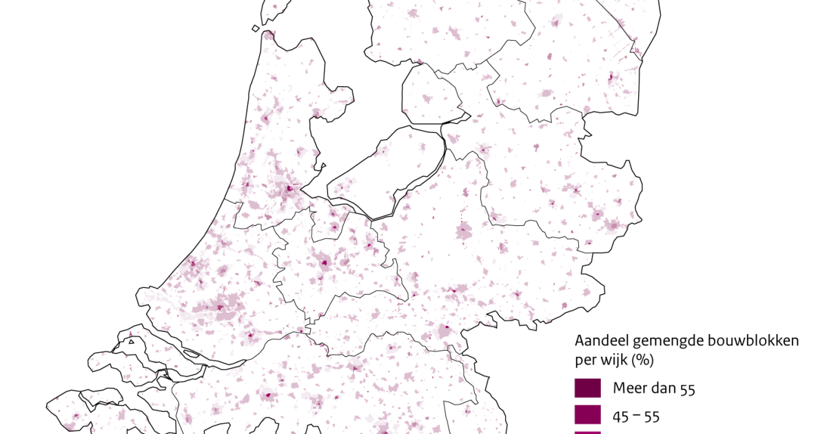 Functiemenging, Mixed Use Index, 2019-2024 | Compendium voor de ...