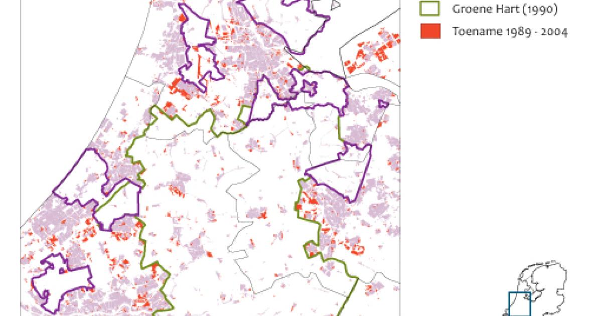 Bebouwd gebied in de Randstad | Compendium voor de Leefomgeving